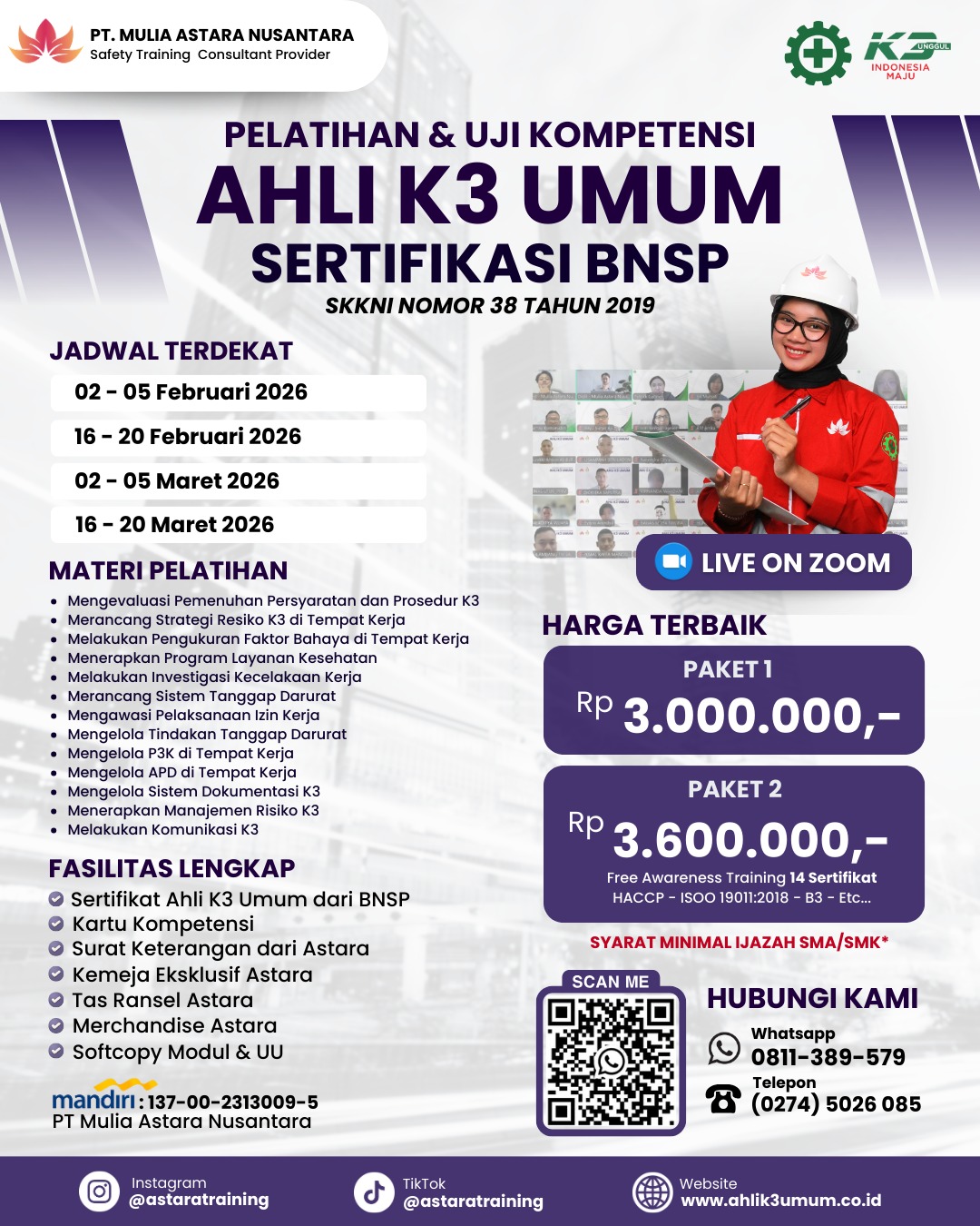Paduan Lengkap Pendaftaran Sertifikasi Ahli K3 Umum BNSP 2026: Syarat ...